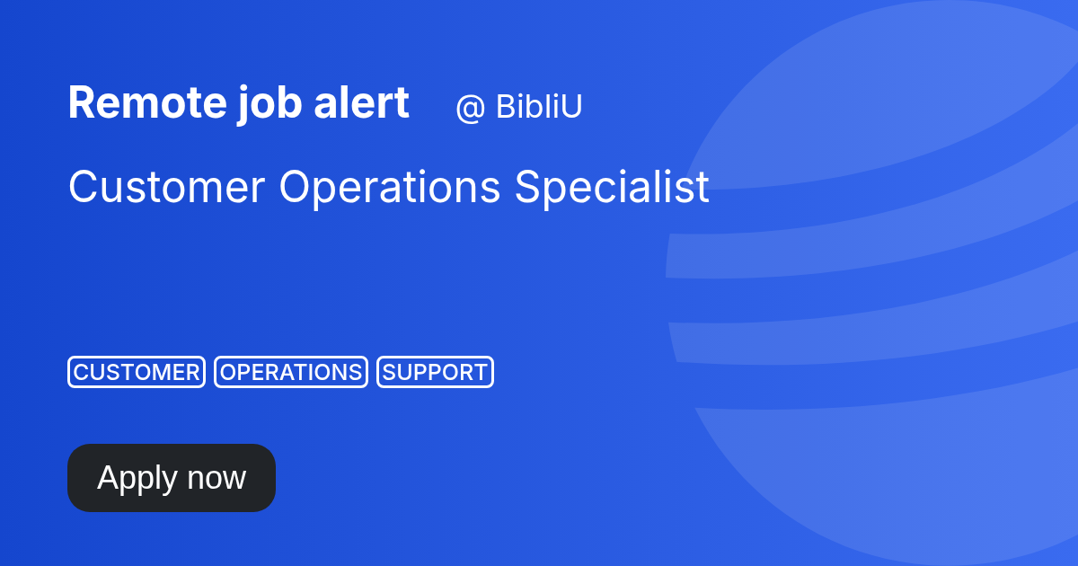 Customer Operations Specialist | remote.io