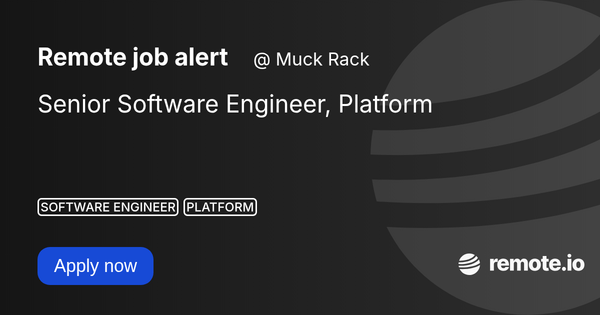 Senior Software Engineer, Platform | remote.io