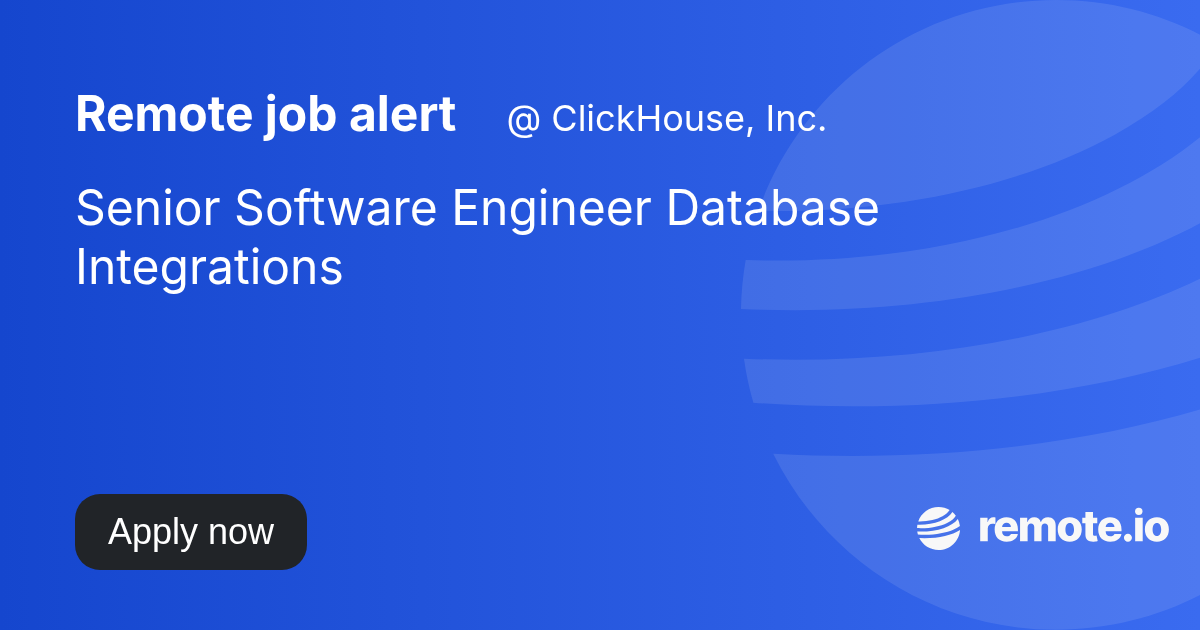Senior Software Engineer Database Integrations | remote.io