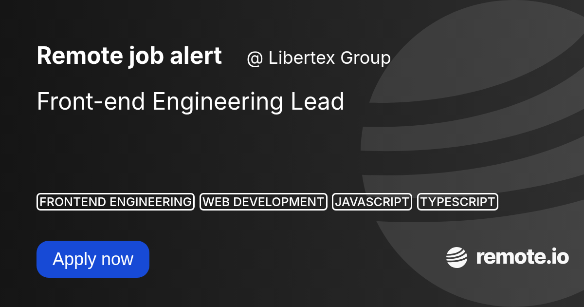 Front-end Engineering Lead | remote.io