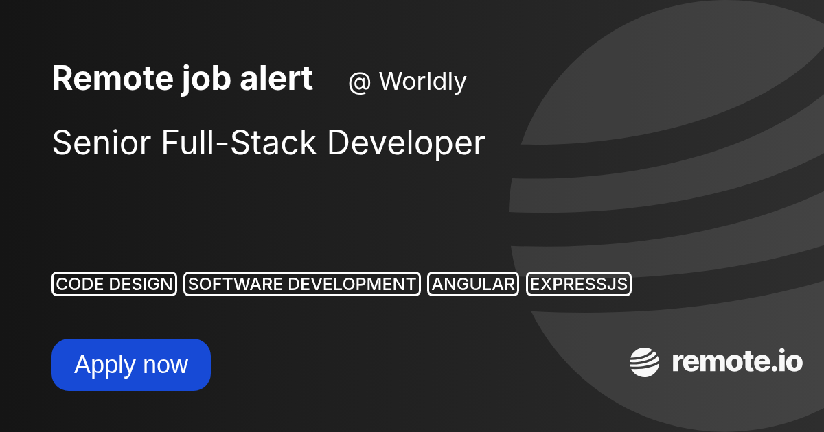 Senior Full-Stack Developer | remote.io
