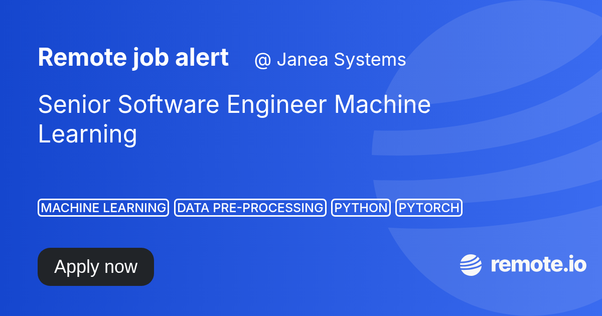 Senior Software Engineer Machine Learning | remote.io