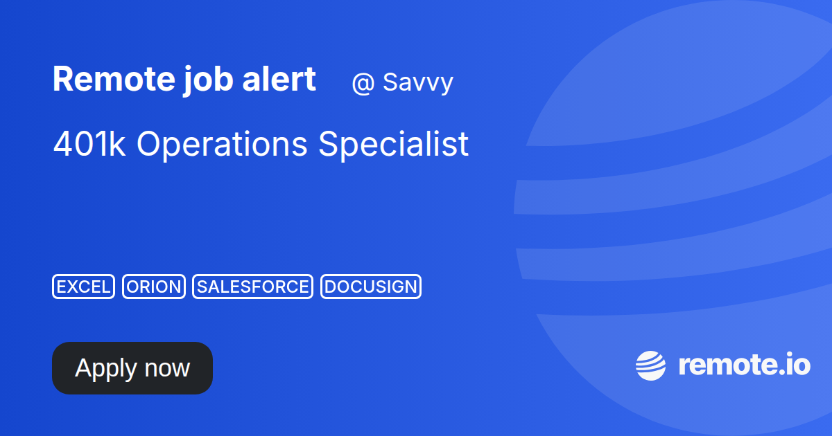 401k Operations Specialist | remote.io
