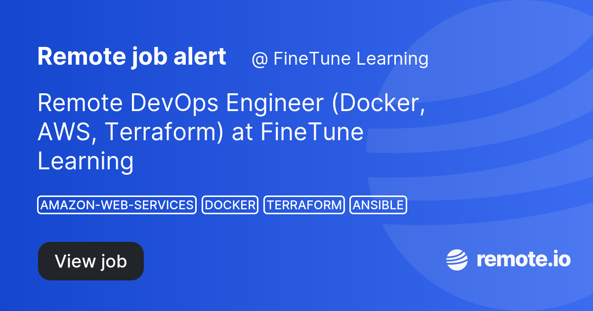 Remote DevOps Engineer (Docker, AWS, Terraform) | remote.io
