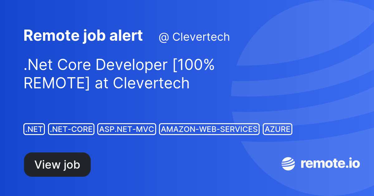 .Net Core Developer | remote.io