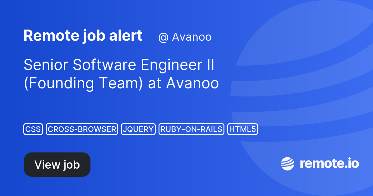 Senior Software Engineer II (Founding Team) | remote.io