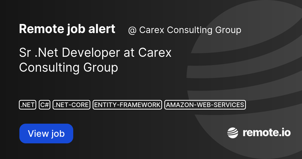 Sr .Net Developer | remote.io