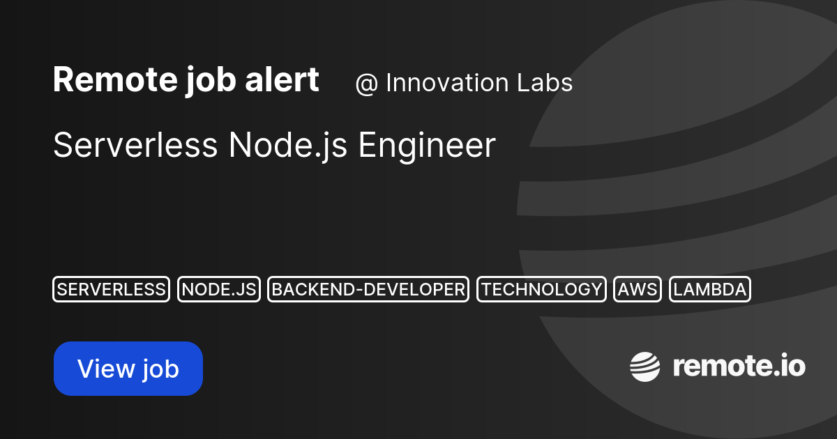 Serverless Node.js Engineer | remote.io