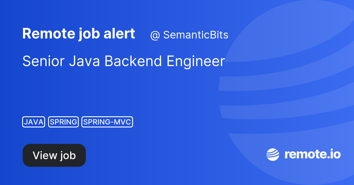 Senior Java Backend Engineer | remote.io